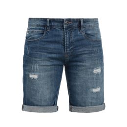 Jeansshorts INDICODE "Jeansshorts IDHallow", Herren, Gr. XXXL, N-Gr, blau (medium indigo), Web, Obermaterial: 98% Baumwolle CO. 2% Elasthan EL., Basic, regular fit kurz, Jeans Jeansshorts