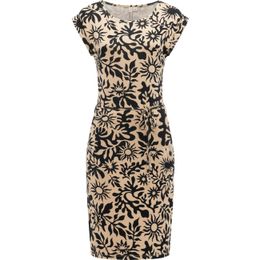 Sommerkleid Ragwear "Sommerkleid Taggien Print", Damen, Gr. XL, N-Gr, beige (sand26), Obermaterial: 95% Viskose CV. 5% Elasthan EL., Kleider Sommerkleid