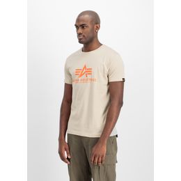 T-Shirt Alpha Industries "Basic T-Shirt BL", Herren, Gr. S, beige (organic beige), Obermaterial: 100% Baumwolle, Shirts T-Shirt