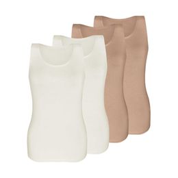 Sassa Mode Achseltop SASSA "4er Sparpack Top LOVELY SKIN", Damen, Gr. 46, N-Gr, bunt (ivory beige), Obermaterial: 95% Modal CMD. 5% Elasthan EL., Unterhemden Achseltop