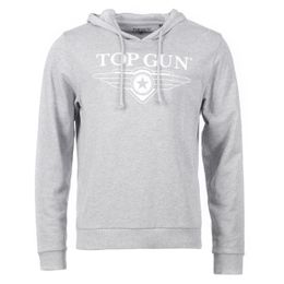 Kapuzensweatshirt Top Gun "Kapuzenpulli TG20201049", Herren, Gr. L, grau (grau m&eacute;lange), Obermaterial: 100% Baumwolle CO., Pullover Kapuzensweatshirt