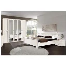 Schlafzimmer-Set wimex "Chalet", wei&szlig;, B/H: 180cm x 200cm, Schlafzimmerm&ouml;bel-Sets, mit dekorativen Aufleistungen