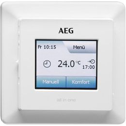 AEG HAUSTECHNIK Raumthermostat "&raquo;FRTD 903 TC&laquo; Fu&szlig;bodentemperaturregler und Raumtemperaturregler", wei&szlig;, B:84cm H:84cm, Raumthermostate, Touchscreen mit Farbdisplay, Komfort-Eco-Modus, Wochenprogramme, Raumthermostat
