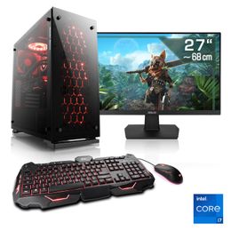 CSL Gaming-PC-Komplettsystem "HydroX V27125", Energieeffizienz: E, schwarz, Microsoft Windows 11 Home (64 Bit), 16 GB RAM 1.000 GB SSD, Computer_Komplettsysteme, Gaming-PC-Komplettsystem