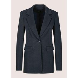 Madeleine Mode Jackenblazer MADELEINE "Blazer Eleganter Einreiher in Melange-Optik", Damen, Gr. 44, blau (marine, melange), Obermaterial: 72% Polyester PES. 25% Viskose CV. 3% Elasthan EL., Modern, schmal, Blazer Jackenblazer, Feine Melange-Struktur