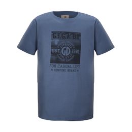 G.I.G.A. by Killtec T-Shirt "GS 2 MN TSHRT GOTS", Herren, Gr. XXL, blau, Obermaterial: 100% Baumwolle;Obermaterial 2: 95% Baumwolle, 5% Elasthan, G.I.G.A. DX BY KILLTEC, Shirts T-Shirt, GOTS-zertifiziertes Bio-Baumwollshirt mit gro&szlig;em Brustprint