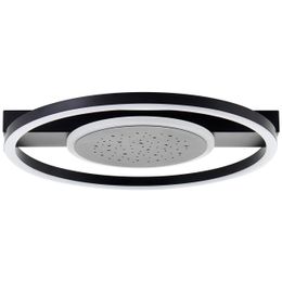 BRELIGHT LED Deckenleuchte "Reno", schwarz, H: 5cm, 1 Stk., Leuchten, 37 x 37 cm, 2400 lm, 3000 K, Sternenglanz, schwarz, LED Deckenleuchte