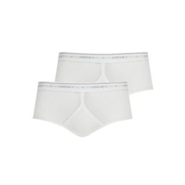 Slip Jockey "Slip Classic Cotton Rib Y-Front Brief 2P 2er Pack", Herren, Gr. XXL, wei&szlig;, Obermaterial: 100% Baumwolle CO., Unterhosen Slip