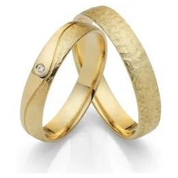 Trauring Firetti "Schmuck Geschenk Gold 750 Hochzeit Ehering "LIEBE" Gr. 58, gold (gelbgoldfarben), Fingerringe, Damen, 58, 0,01 SI = kleine Einschl&uuml;sse mit Brillant, Gelbgold 375, 4mm, Trauring, Made in Germany, wahlweise mit oder ohne Brillant
