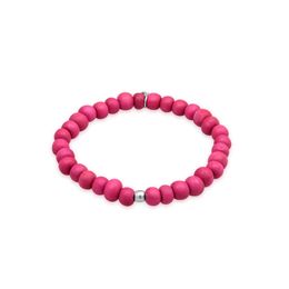 Armkette Kuzzoi "Armband Holz Perlen Rosa Bead 925 Silber" Gr. 210, silber, Armb&auml;nder, Herren, 210, Silber 925 (Sterlingsilber), Armkette