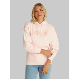 Hoodie Calvin Klein Jeans "VARSITY CALVIN KLEIN HOODIE", Damen, Gr. XS (34), silber (silber peony), Sweatware, Obermaterial: 100% Baumwolle, bedruckt, relaxed fit h&uuml;ftlang, Rippb&uuml;ndchen, Sweatshirts Hoodie, mit Logo