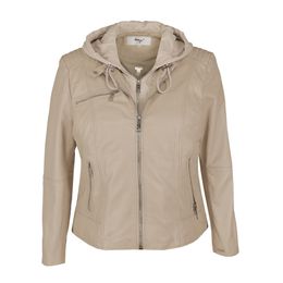 Lederjacke Maze "Lederjacke 42021318", Damen, Gr. 48, gelb (sand), Obermaterial: 100% Lammleder LEL. Futter: 100% Baumwolle CO., Jacken Lederjacke