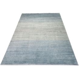 Teppich OCI DIE TEPPICHMARKE "Ecoline" Gr. 4, blau, B:170cm H:7mm L:240cm, Viskose, Teppiche, Teppich, Kurzflor, dezenter Glanz, Viskose, Handweb, Wohnzimmer