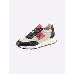 Sneaker Heine, Damen, Gr. 39, bunt (creme, bunt), Leder, Schuhe Sneaker