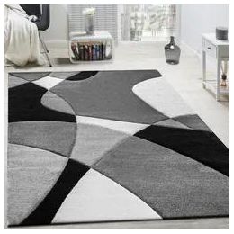 Teppich Paco Home "Diamond 664", schwarz (schwarz, wei&szlig;), B:120cm H:15mm L:170cm, Kunstfaser, Teppiche, Teppich, 3D-Design, Kurzflor, 3D-Design, modernes geometrisches Muster
