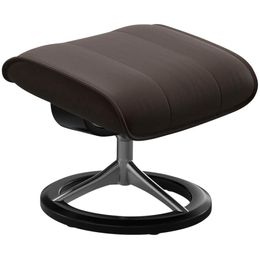 Fu&szlig;hocker stressless "Admiral", braun (braun batick), B:55cm H:41cm T:39cm, Leder BATICK: BATICK ist ein leicht korrigiertes, durchgef&auml;rbtes und genarbtes M&ouml;belleder, bei dem die meisten Unebenheiten und Spuren in der Regel entfernt wurden., Hocker, Fu&szlig;hocker, mit Signature Base, Gestell Schwarz