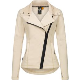Sweatjacke Ragwear "Sweatjacke Saskie", Damen, Gr. XXL, beige (ecru), Obermaterial: 95% Polyester PES. 5% Elasthan EL., Sweatjacken Sweatjacke