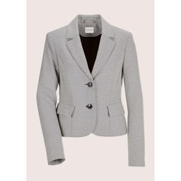 Madeleine Mode Jackenblazer MADELEINE "Blazer Kurzblazer mit Stretchkomfort", Damen, Gr. 46, wei&szlig; (steingrau, wollwei&szlig;), Obermaterial: 67% Polyester PES. 30% Viskose CV. 3% Elasthan EL., Modern, normal, Blazer Jackenblazer
