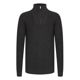 !Solid Troyer SOLID "Troyer SDReco", Herren, Gr. S, grau (dunkelgrau melange), Obermaterial: 70% Baumwolle CO recyc.. 30% Polyester Pol. recyc.., Pullover Troyer