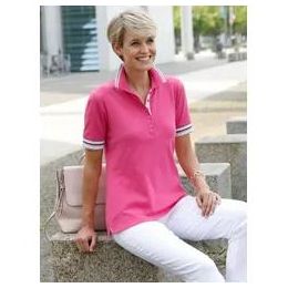 Poloshirt Casual Looks "Poloshirt", Damen, Gr. 54, pink (fuchsia), 95% Baumwolle, 5% Elasthan, unifarben, V-Ausschnitt, Shirts