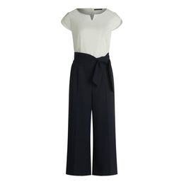 Jumpsuit Betty Barclay "Jumpsuit mit Eingrifftaschen", Damen, Gr. 40, EURO, blau (patch dunkelblau, cream), Obermaterial: 86% Polyester PES. 14% Elasthan EL., Overalls Jumpsuit
