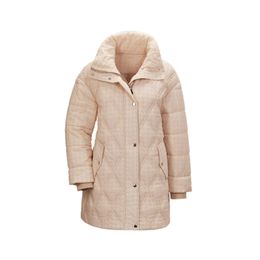 Steppjacke GOLDNER "Kurzgr&ouml;&szlig;e Steppjacke mit h&uuml;bschem Flock-Druck", Damen, Gr. 25, beige, Obermaterial: 100% Polyamid PA., Rippe, Jacken Steppjacke, Ohne
