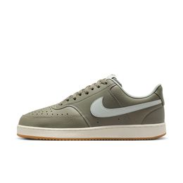Sneaker Nike Sportswear "COURT VISION LOW", Herren, Gr. 40, light army, light silber, sail, Leder, Synthetik, Schuhe Sneaker