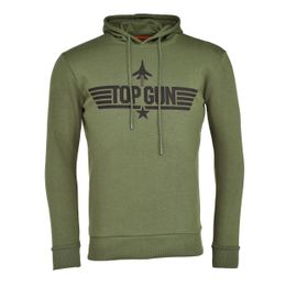 Kapuzensweatshirt Top Gun "Kapuzenpulli PP201018", Herren, Gr. M, gr&uuml;n (olive), Obermaterial: 60% Baumwolle CO. 40% Polyester COOLMAX PES(Coolmax)., Pullover Kapuzensweatshirt