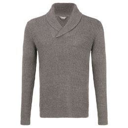 !Solid Strickfleece-Pullover SOLID "Strickpullover SDMapari", Herren, Gr. L, grau (gray melange), Obermaterial: 50% Baumwolle CO. 50% Polyacryl PAN., Pullover Strickfleece-Pullover