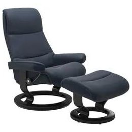 Relaxsessel stressless "View", blau (oxford blau paloma), B:91cm H:109cm T:83cm, Leder BATICK: BATICK ist ein leicht korrigiertes, durchgef&auml;rbtes und genarbtes M&ouml;belleder, bei dem die meisten Unebenheiten und Spuren in der Regel entfernt wurden.;Leder PALOMA: PALOMA ist ein durchgef&auml;rbtes Semianilin-M&ouml;belleder mit nat&uuml;rlicher Narbung.;ROHLEDER Stoff Q2 FARON: Ein fester zuverl&auml;ssiger Boucl&eacute; mit ei