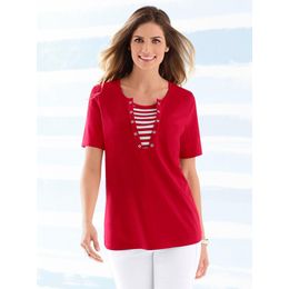 Kurzarmshirt Classic Basics "Shirt", Damen, Gr. 44, rot, 100% Baumwolle, unifarben, Rundhals, Shirts Kurzarmshirt