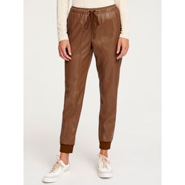 Jogger Pants Heine, Damen, Gr. 46, Normalgr&ouml;&szlig;en, braun, 100% Polyester, unifarben, 7/8-L&auml;nge, Hosen Jogger Pants