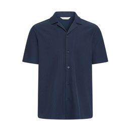 Kurzarmshirt Casual Friday "Kurzarmhemd CFARCHER knitted", Herren, Gr. XXL, blau (navy blazer), Obermaterial: 55% Baumwolle CO. 43% Polyester PES. 2% Elasthan EL., Hemden Kurzarmshirt