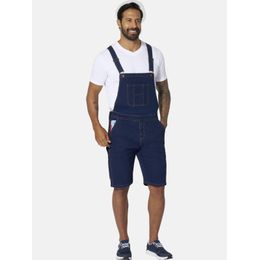 Latzhose Jan Vanderstorm "Bermuda FOCKO", Herren, Gr. 60, N-Gr, blau (dunkelblau), Obermaterial: 75% B&uuml;ffelleder BL. 23% Polyester COOLMAX PES(Coolmax). 2% Elasthan EL., Hosen Latzhose
