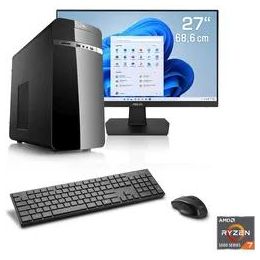 CSL Gaming-PC-Komplettsystem "Sprint V28519", Energieeffizienz: E (A-G), schwarz, Microsoft Windows 11 Home (64 Bit), 16 GB RAM 1.000 GB SSD, Computer_Komplettsysteme