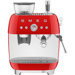 Smeg Espressomaschine "EGF03RDEU", rot, B:44cm H:44,3cm T:34cm, Kaffeemaschinen, mit integrierter Kaffeem&uuml;hle, Espressomaschine