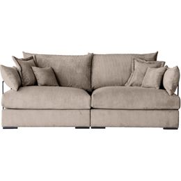 Big-Sofa Home Affaire "Casa, Breite 247 cm", taupe, B:247cm T:123cm, 100% Polyester, Sofas, Big-Sofa, Mega-Sofa, Cord oder Chenille-Struktur w&auml;hlbar, mit Federkern