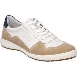 Sneaker Josef Seibel "Caren 49, weiss-beige", Damen, Gr. 36, wei&szlig; (wei&szlig;, beige), Obermaterial: 100% Rindsleder Leather cow., Schuhe Sneaker