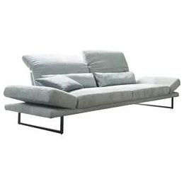 3-Sitzer 3C Candy "Mallow Designsofa mit Komfortfunktionen, modern und bequem", gr&uuml;n (mint), B:258cm H:83cm T:103cm, 100% Polyester, Sofas, Verstellbare Armlehne und Kopfteil, manuelle Sitztiefenverstellung