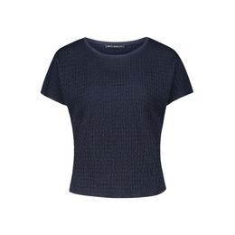 Rundhalsshirt Betty Barclay "Strukturshirt mit U-Boot-Ausschnitt", Damen, Gr. 36, blau (dunkelblau), Obermaterial: 97% Polyester PES. 3% Elasthan EL., Shirts Rundhalsshirt