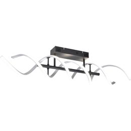 Trio LEUCHTEN LED Deckenleuchte "Sequence", grau (aluminiumfarben), 1, H: 20,5cm, 1 Stk., Leuchten, Deckenlampe dimmbar, Lichtfarbe einstellbar, 5000 Lumen LED 41W, LED Deckenleuchte
