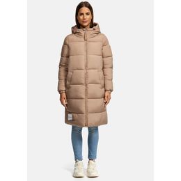 Winterjacke Marikoo "Marikoo Nomadiaa lange Damen Winterjacke N024", Damen, Gr. L, grau (taupe grau), Obermaterial: 100% Polyester PES., Jacken Winterjacke