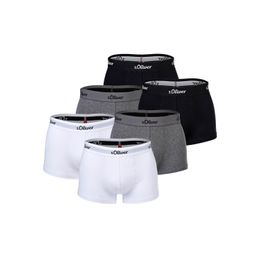 Boxershorts s.Oliver "Boxershort 6er Pack", Herren, Gr. XL, bunt (grau, schwarz, wei&szlig;), Obermaterial: 92% Baumwolle CO. 8% Elasthan EL., Unterhosen Boxershorts