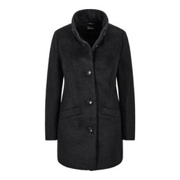 Langmantel GOLDNER "Kurzgr&ouml;&szlig;e Stepp-Winterjacke mit Kapuze", Damen, Gr. 22, schwarz, Obermaterial: 50% Polyester PES. 50% Wolle mw., figurumspielend, M&auml;ntel Langmantel, Mit hochwertigem Twillfutter