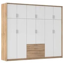 Kleiderschrank Rauch "Schrank Dreht&uuml;renschrank Garderobe Ankleide Schlafzimmer HILDESHEIM", wei&szlig; (eiche sonoma, alpinwei&szlig;), B:275cm H:231cm T:58cm, Holzwerkstoff, Schr&auml;nke, Kleiderschrank, oberste Schublade mit praktischer Facheinteilung MADE IN GERMANY