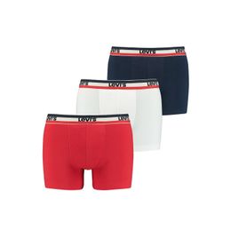 Levi's Boxershorts LEVI'S "Boxershort MEN SPRTSWR LOGO BOXER BRIEF 3P 3er Pack", Herren, Gr. M, bunt (wei&szlig;, blau, rot), Obermaterial: 95% Baumwolle CO. 5% Elasthan EL., Unterhosen Boxershorts