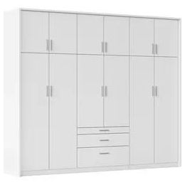 Kleiderschrank Rauch "Schrank Dreht&uuml;renschrank Garderobe Ankleide Schlafzimmer HILDESHEIM", wei&szlig; (alpinwei&szlig;), B:275cm H:231cm T:58cm, Holzwerkstoff, Schr&auml;nke, Kleiderschrank, oberste Schublade mit praktischer Facheinteilung MADE IN GERMANY