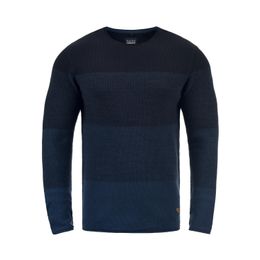 Rundhalspullover Blend "Rundhalspullover BHBenno", Herren, Gr. S, blau (schwarz navy blau), Obermaterial: 100% Baumwolle CO., Pullover Rundhalspullover