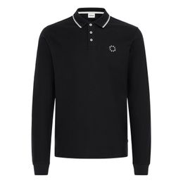 !Solid Langarm-Poloshirt SOLID "Langarm-Poloshirt SDHANGOR", Herren, Gr. S, schwarz (true schwarz), Obermaterial: 60% Baumwolle CO. 40% Polyester PES., Shirts Langarm-Poloshirt