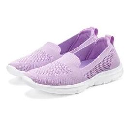 Slipper Lascana "Halbschuh, Sneaker, Slip-On-Sneaker", Herren, Gr. 36, lila (flieder), Obermaterial: 100% Textilmaterial. Decksohle: 100% Textilmaterial. Futter: 100% Textilmaterial. Laufsohle: 100% Synthetik, Strukturmuster, unifarben, Basic, Schuhe Slipper, aus bequemen Textil-Material zum Reinschl&uuml;pfen VEGAN